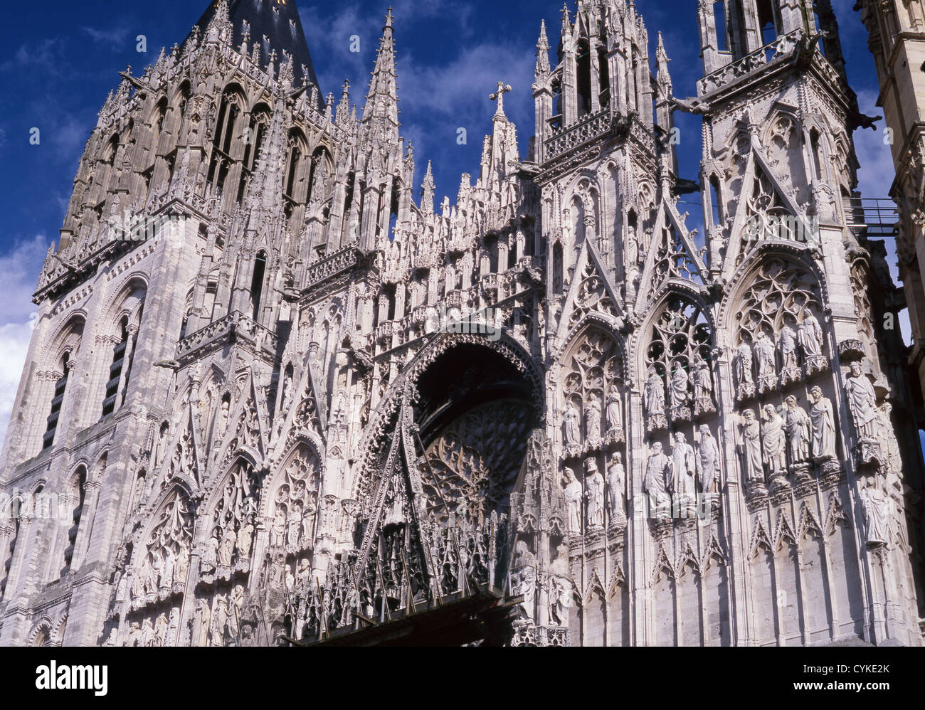 Rouen Cathedral Part of west front / facade Rouen Seine-Maritime Upper ...