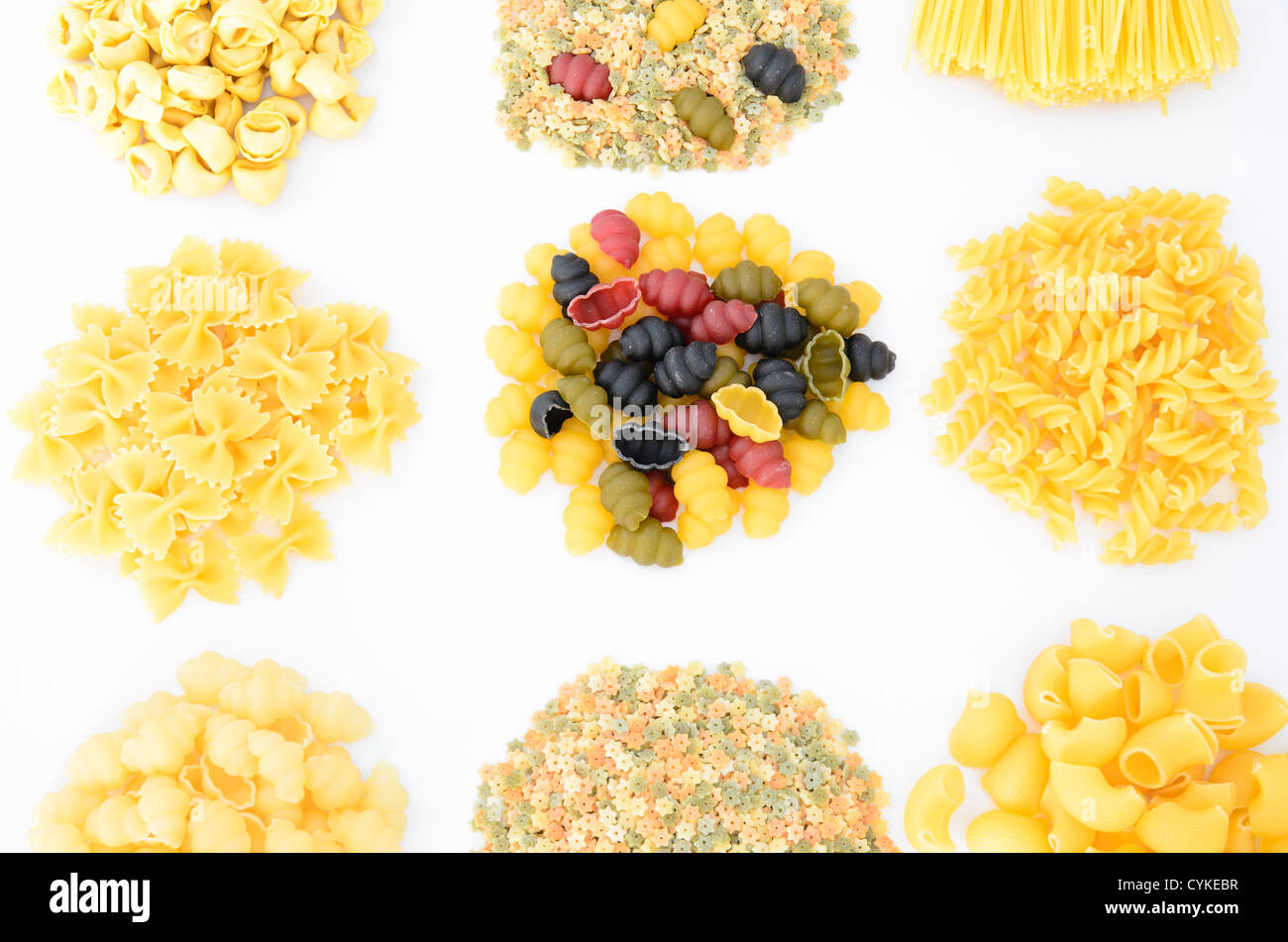 a big collection of pastas isolated on white Stock Photo - Alamy