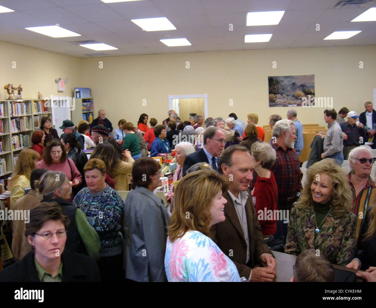 Crowd at the grand opening of tne new Tularosa Public Library building ...