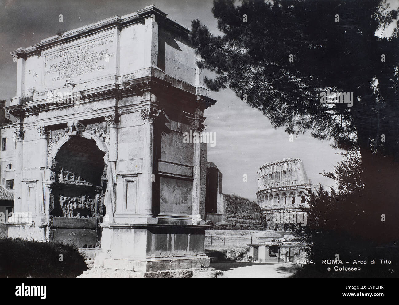 A view of Rome in an old postcard Stock Photo - Alamy