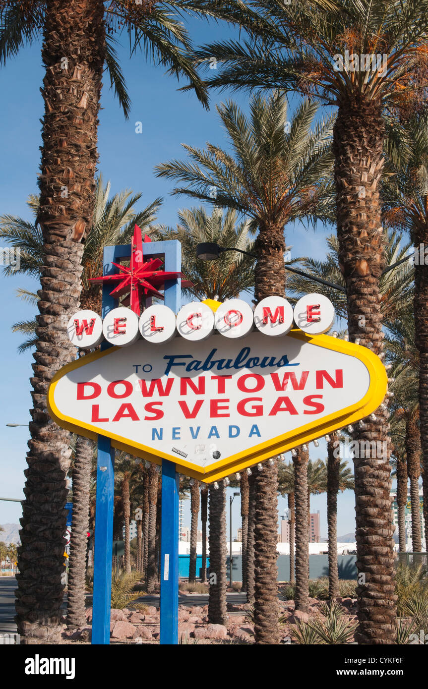 World famous Welcome to Fabulous Downtown Las Vegas sign, Las Vegas ...