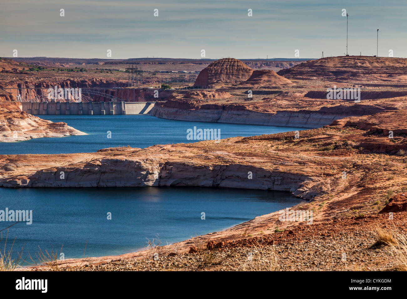 Glen Canyon Dam on the Colorado River, creating Lake Powell and The ...