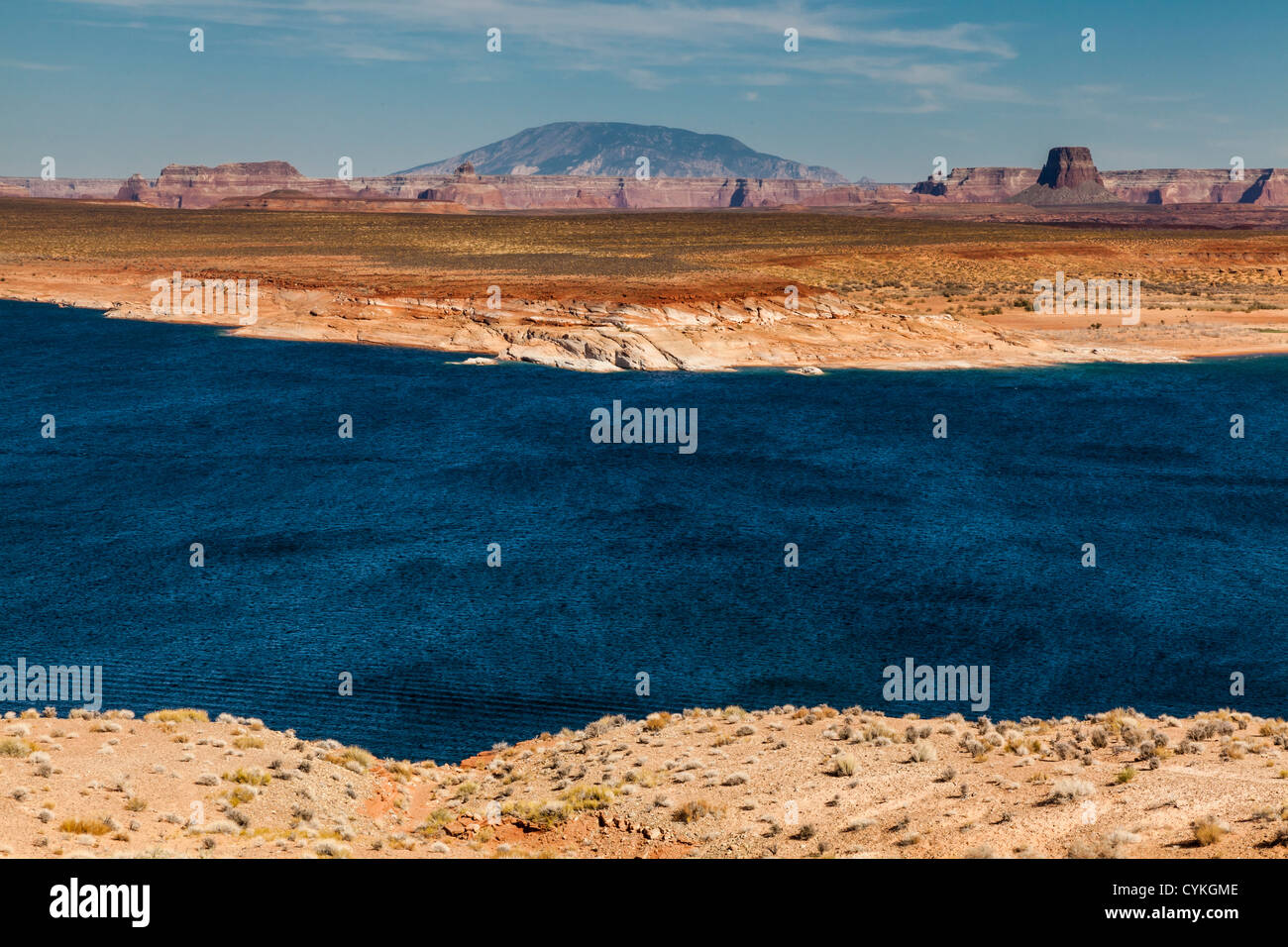 Navajo Mountain, a mountain sacred to the Navajo people, can be seen in ...