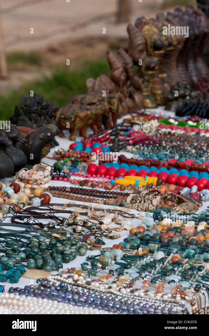 Myanmar, Burma. Necklaces and Jewelry for Sale at a Local "Five-Day ...