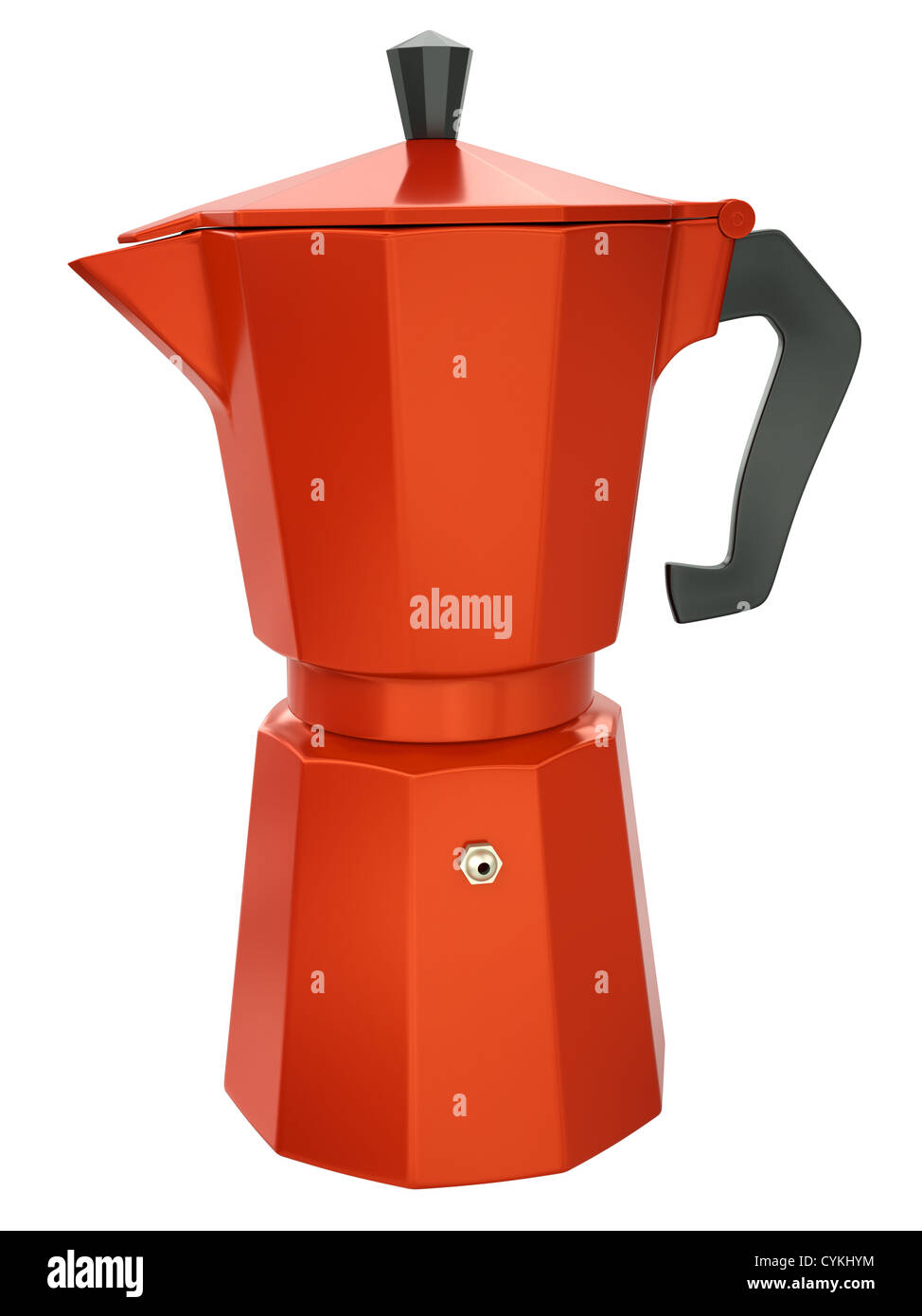 Red coffee maker isolated on white background. 3D render Stock Photo ...