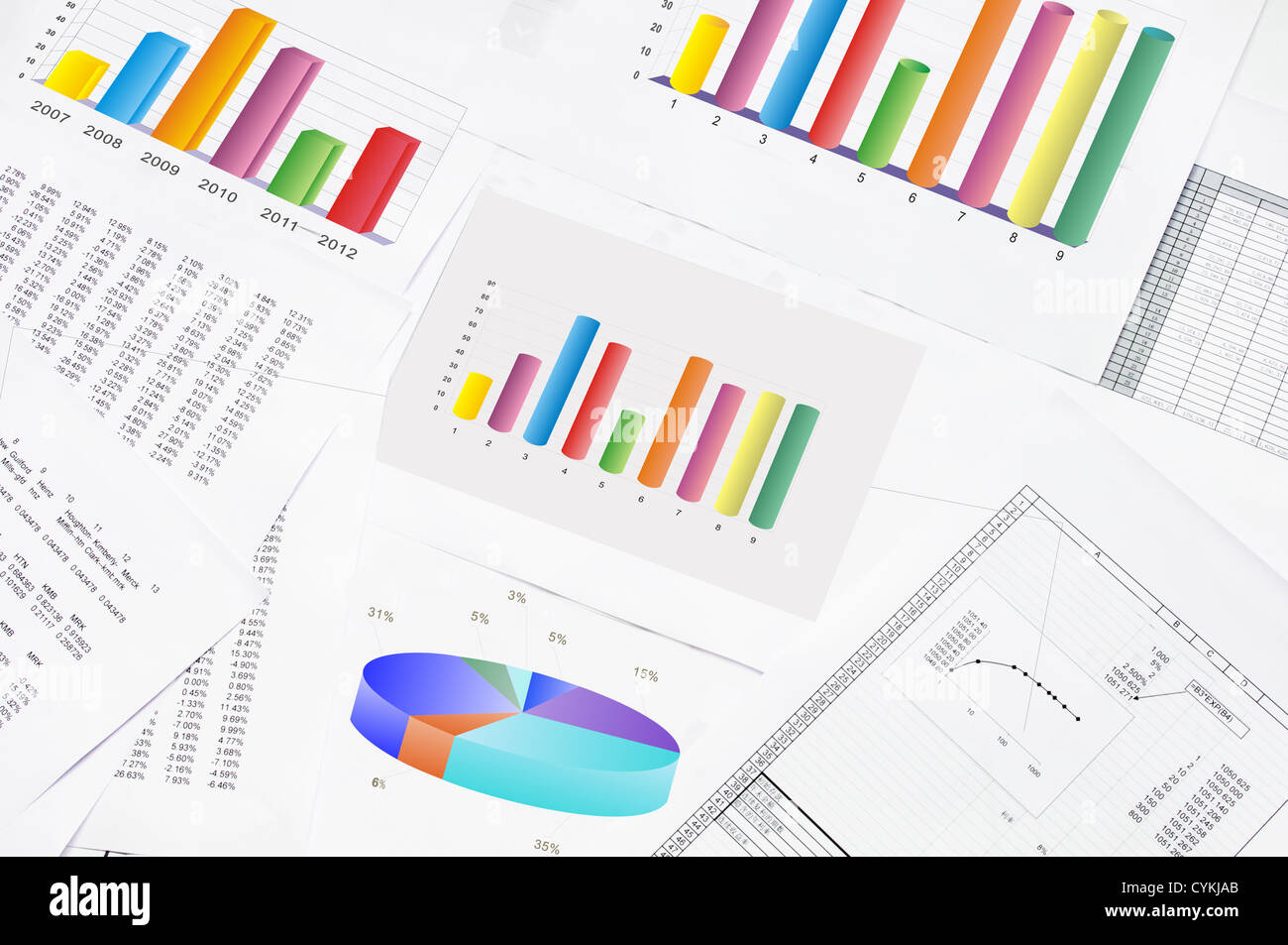 financial charts and graphs on the table Stock Photo - Alamy