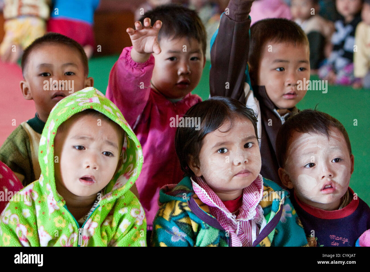 Myanmar, Burma. Burmese Pre-school-age Children of Intha Ethnic Group ...
