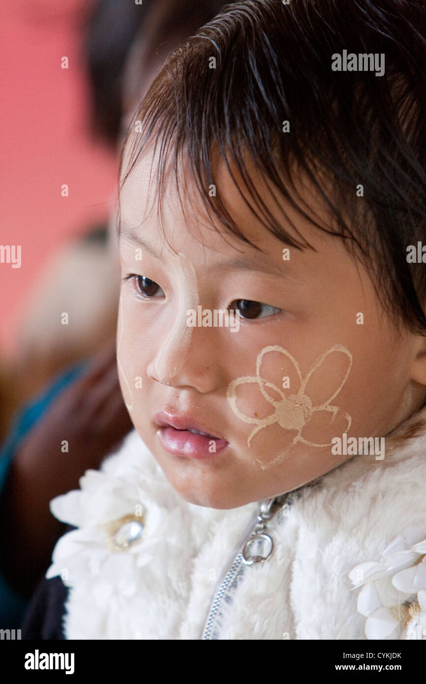 Myanmar, Burma. Pre-school Burmese Girl of Intha Ethnic Group, Inle ...