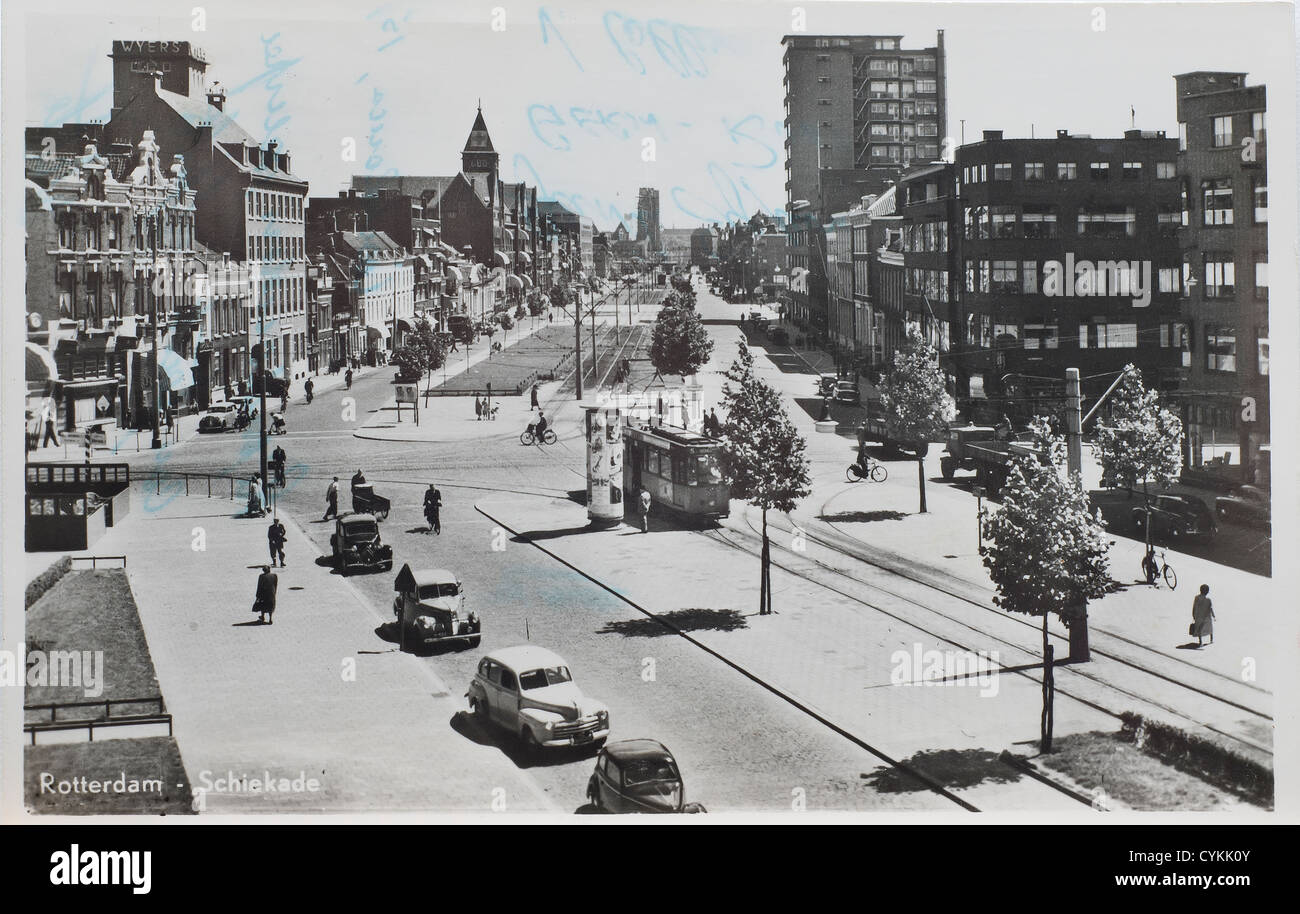 A view of Rotterdam in an old postcard Stock Photo - Alamy