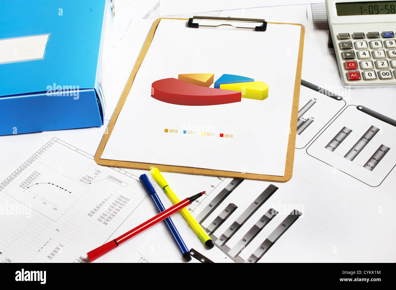 Financial paper charts and graphs on the table Stock Photo - Alamy