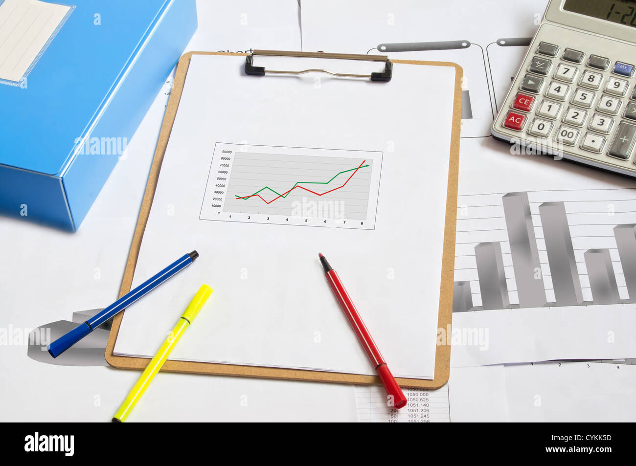 Financial paper charts and graphs on the table Stock Photo - Alamy