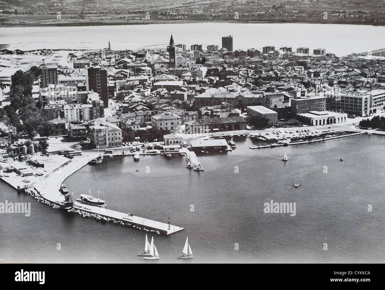 A view of Koper in an old postcard Stock Photo - Alamy