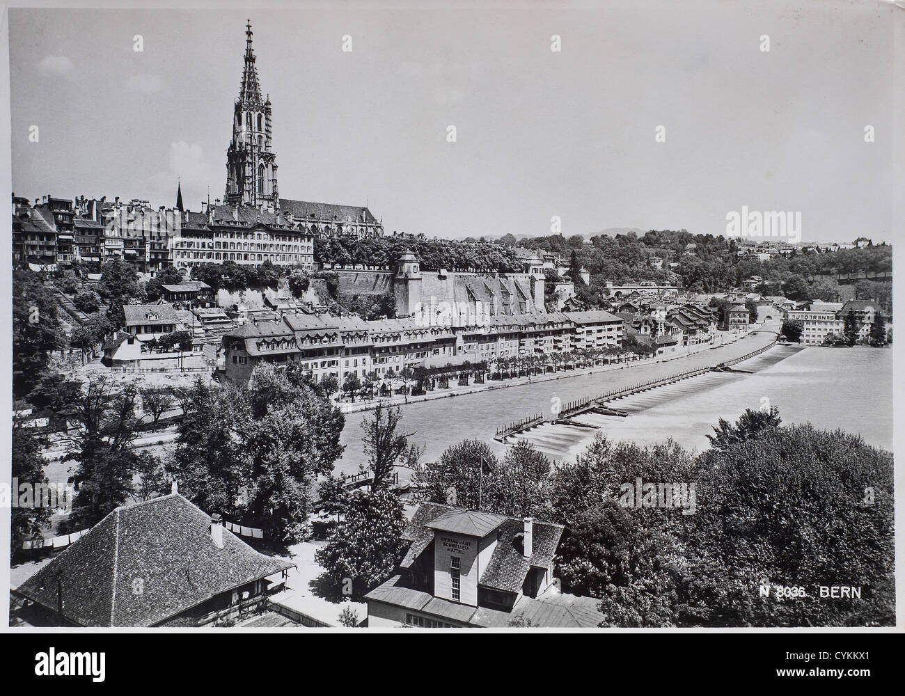 A view of Bern in an old postcard Stock Photo - Alamy