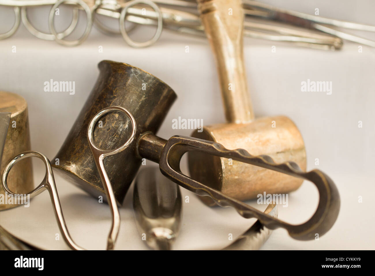 Surgical instruments showing 2 orthopaedic mallets Stock Photo - Alamy