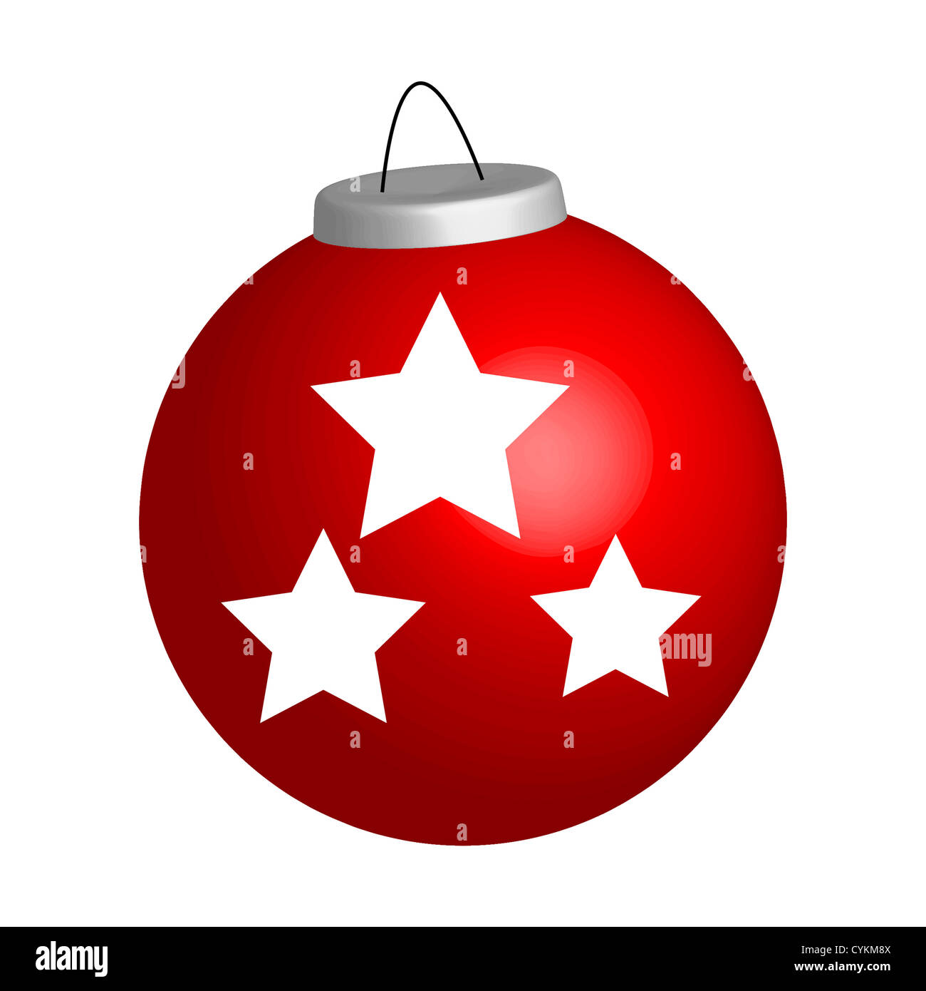 New year ball with star, illustration on white Stock Photo - Alamy