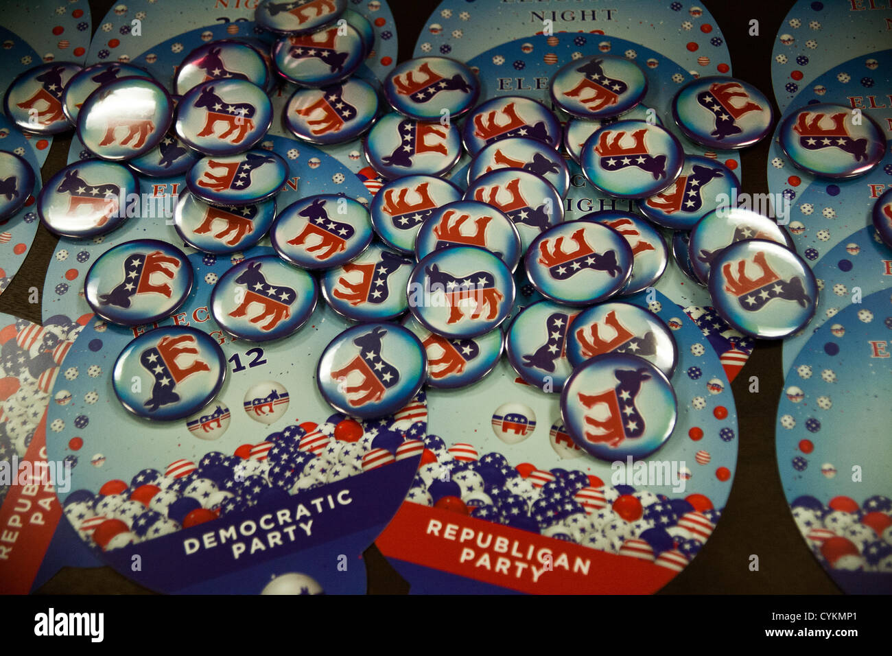 Democratic Party buttons distributed at the American Center in ...