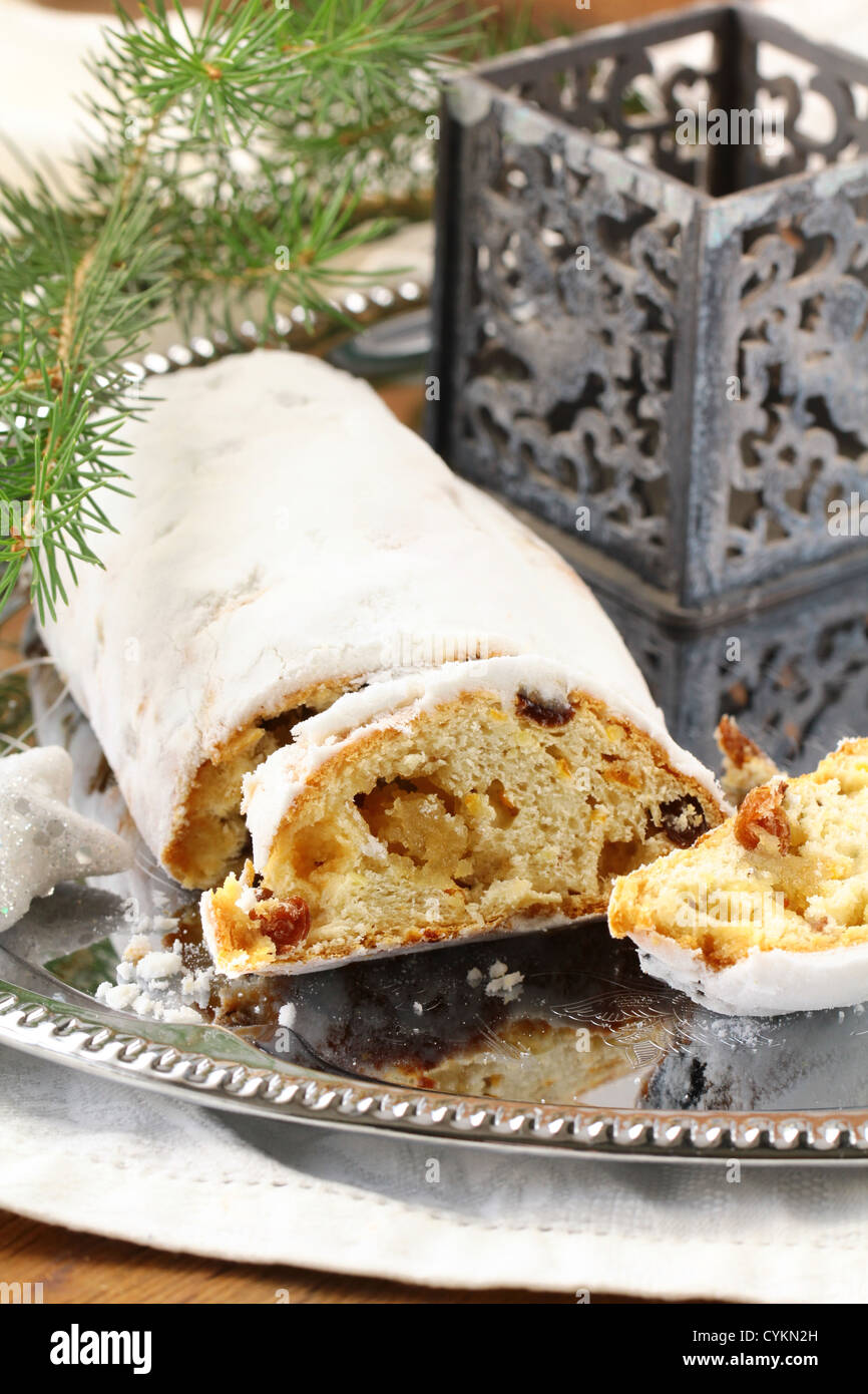 Christmas stollen dried fruits marzipan hi-res stock photography and ...