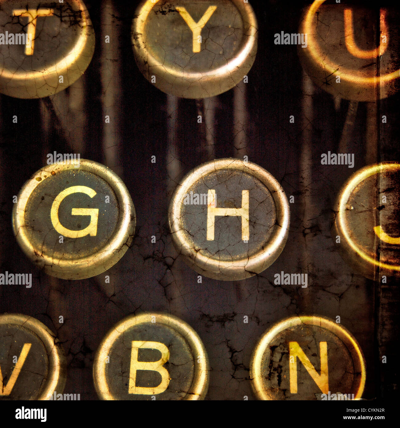 Vintage typewriter keys close-up showing metal buttons and numbers for ...