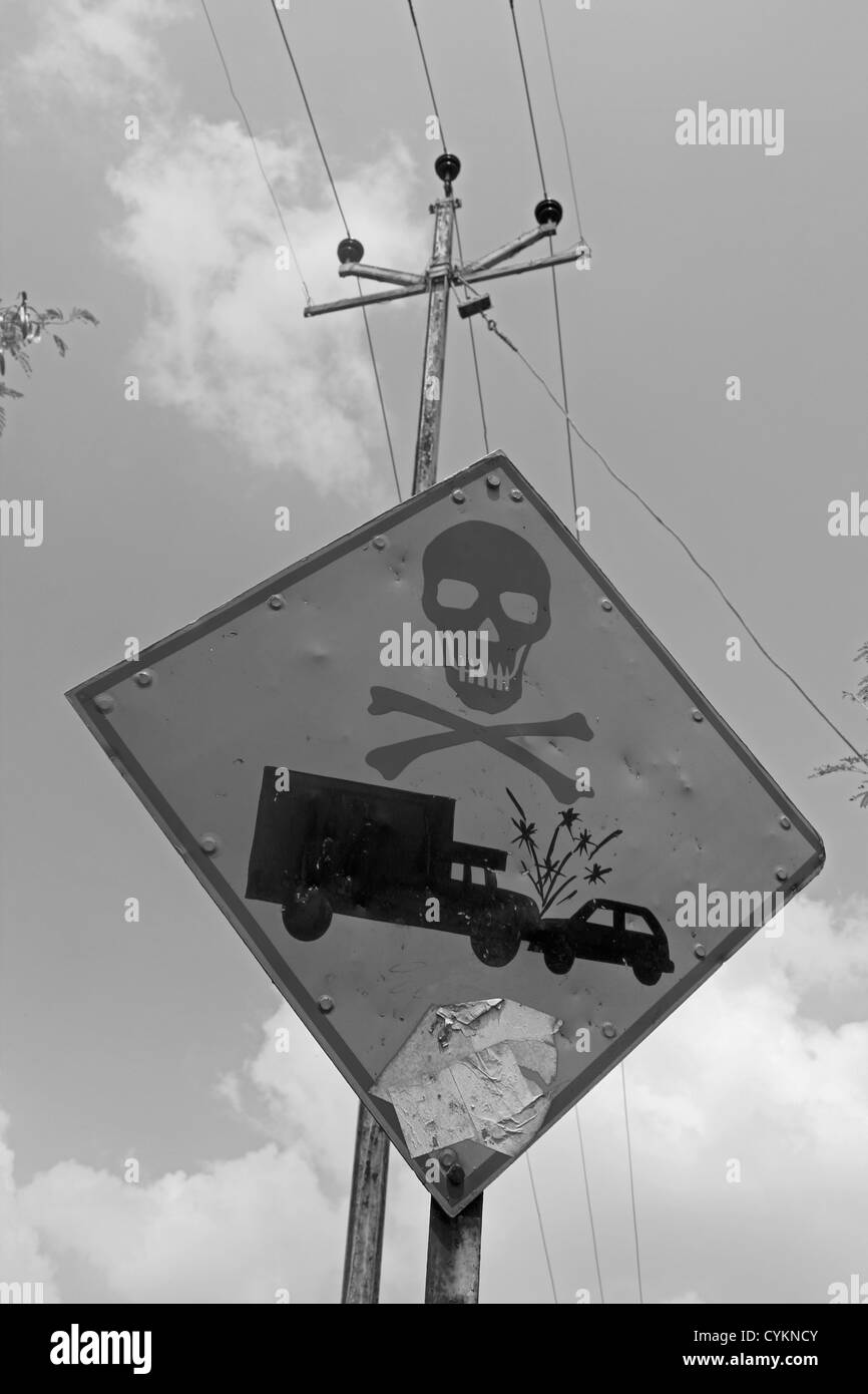 Danger, Road Sign Board, India Stock Photo - Alamy