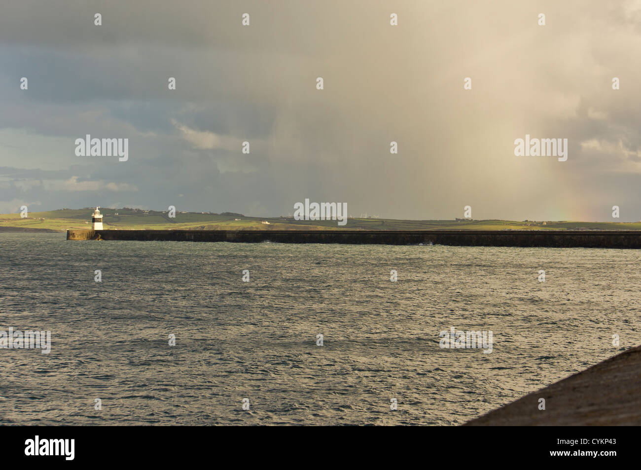 Holyhead breakwater & lighthouse Holyhead Anglesey North Wales Uk ...