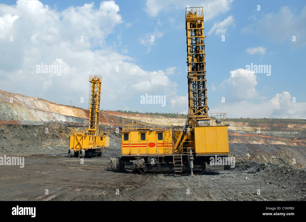 Chisel machine tools in career of iron ore Stock Photo - Alamy