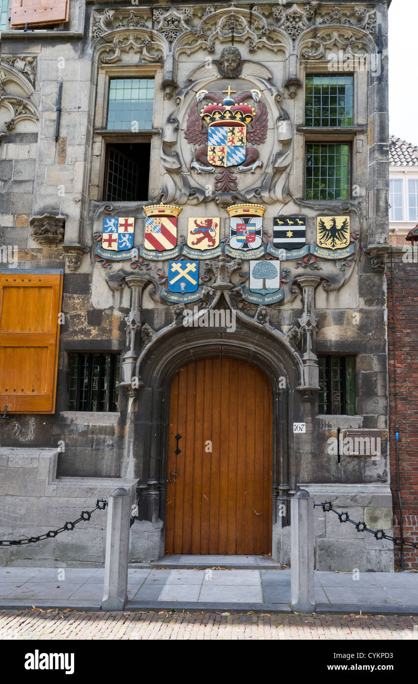 Heraldic shields on the front of Gemeenlandshuis Delft Netherlands ...