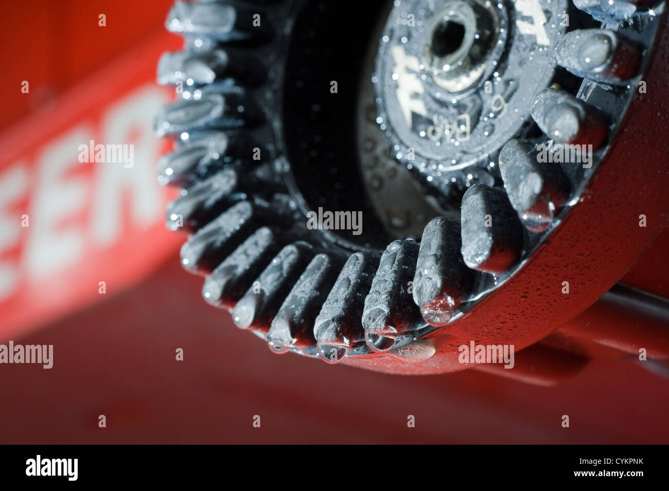 A close up of a fire nozzle in a firestation used by firefighters Stock ...
