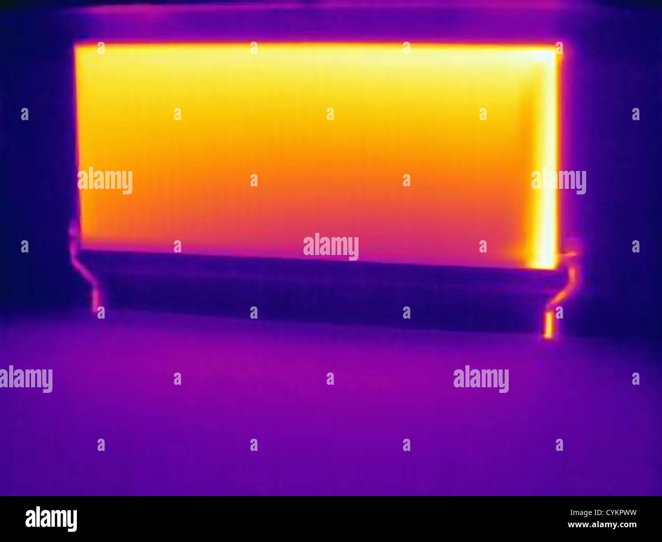 Thermal image of heating radiator Stock Photo - Alamy