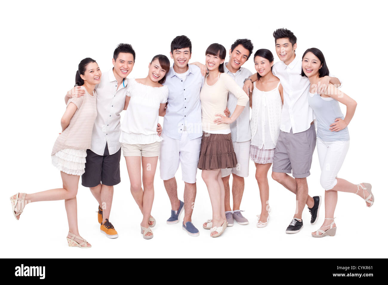 Back side view young friends Cut Out Stock Images & Pictures - Alamy