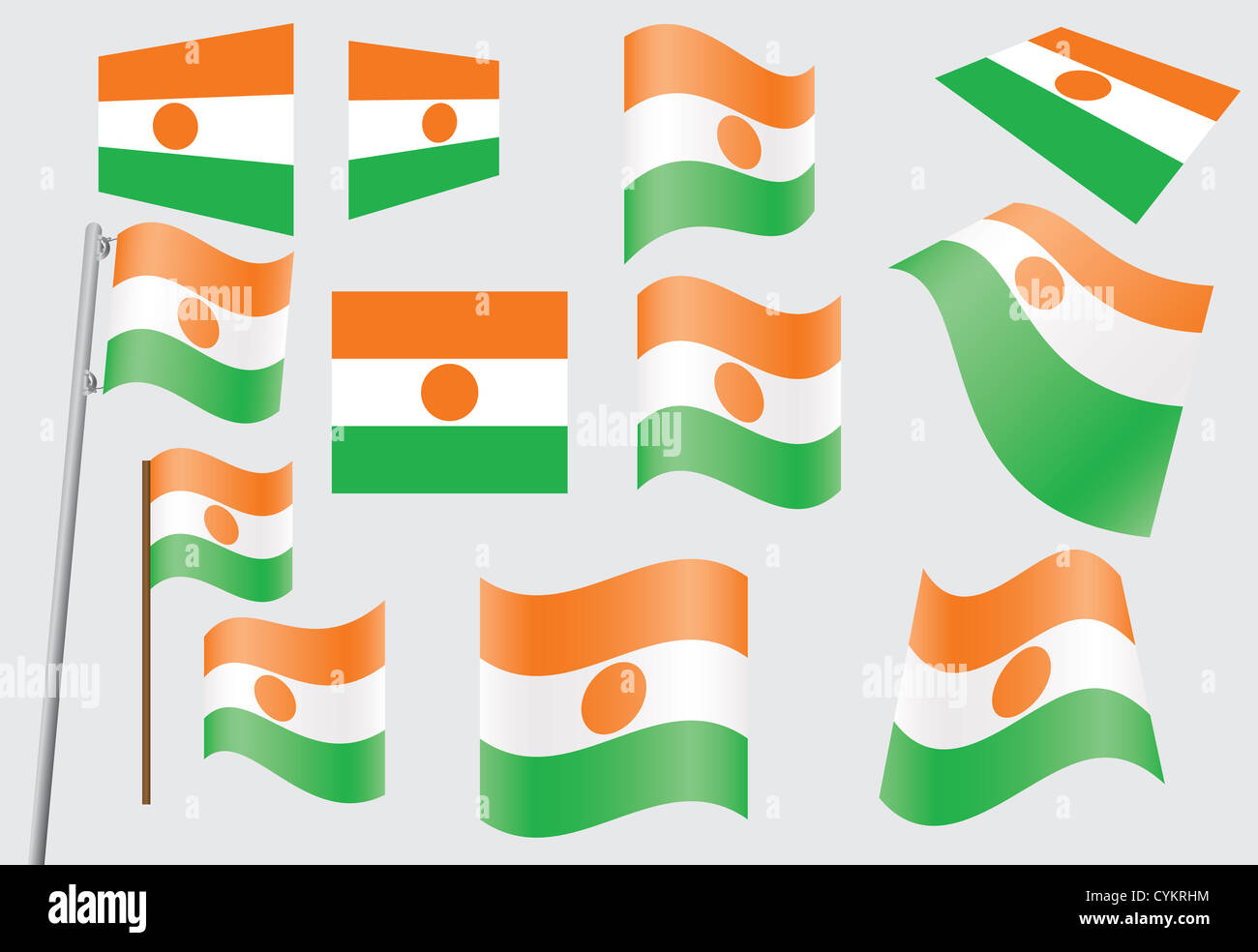 set of flags of Niger Stock Photo - Alamy