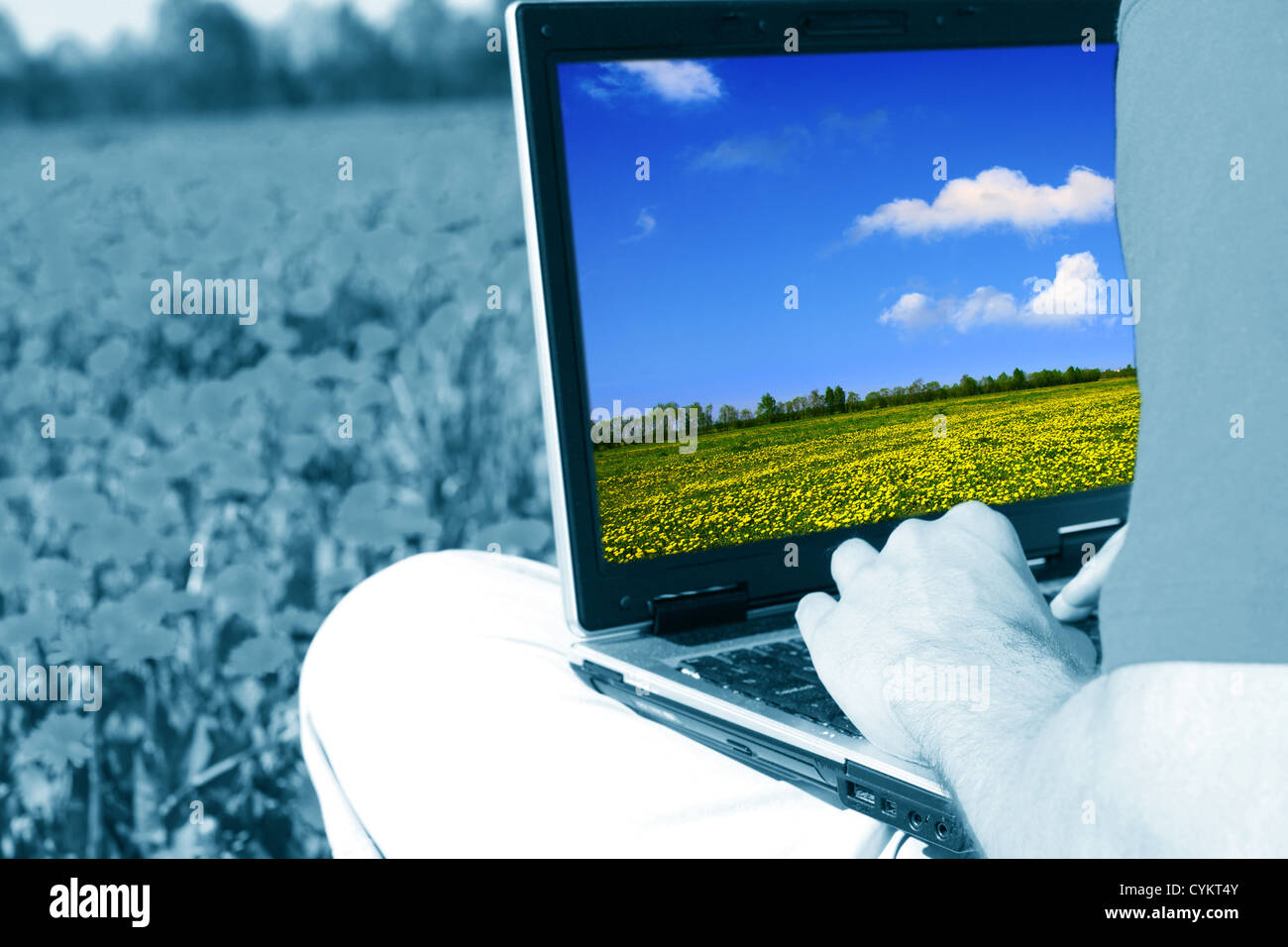 creative business laptop nature work Stock Photo - Alamy