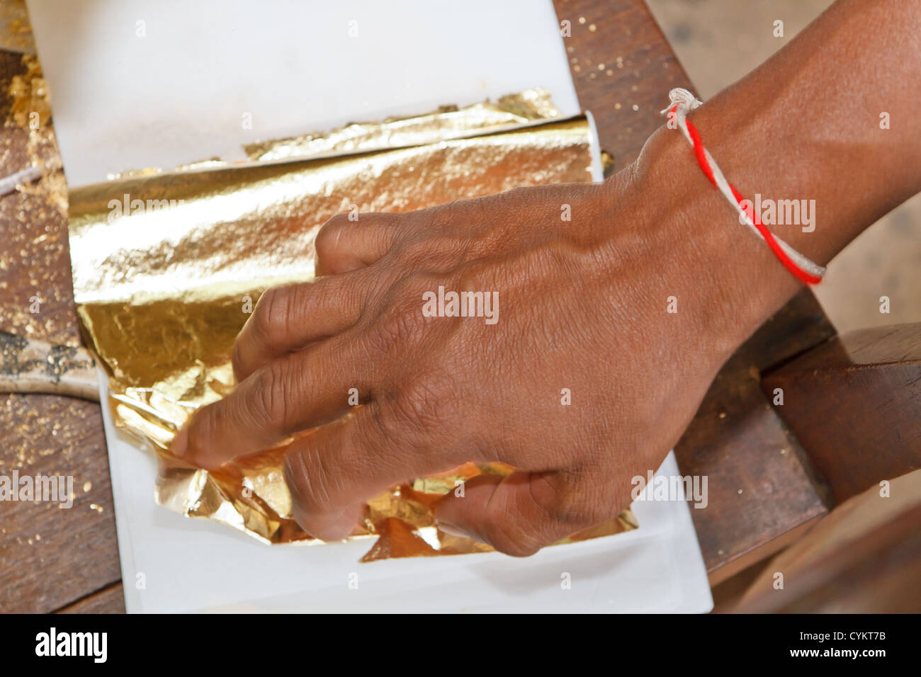 Hand on a Gold Leaf at the Artisans d'Angkor, Cambodia Stock Photo - Alamy