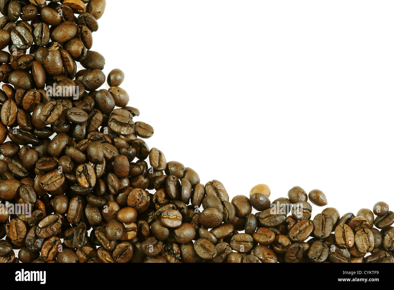 abstract coffee beans frame with white background Stock Photo - Alamy