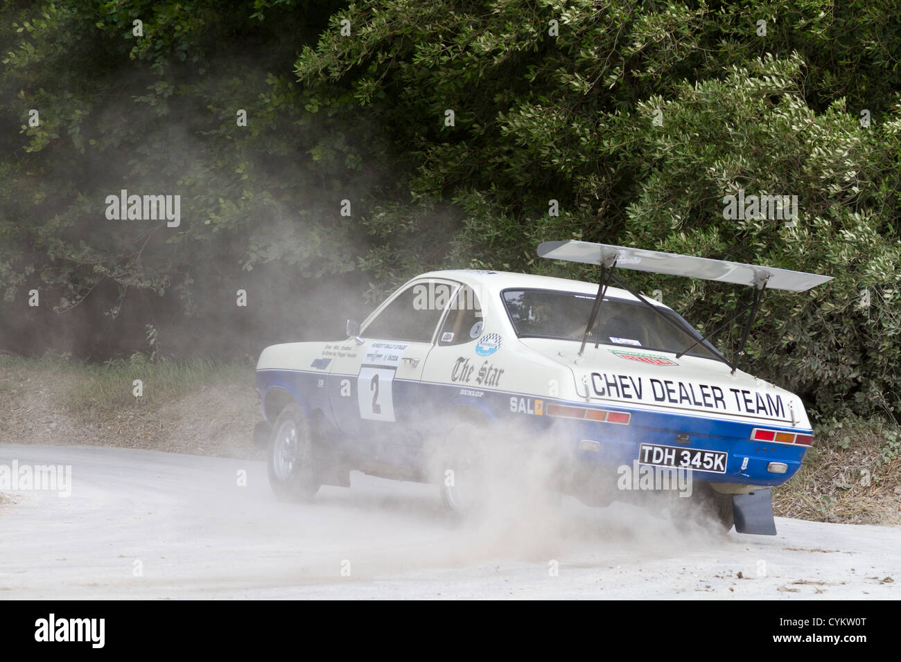Mick Strafford's 1973 Chevrolet Firenza Can Am on the rally stage of ...