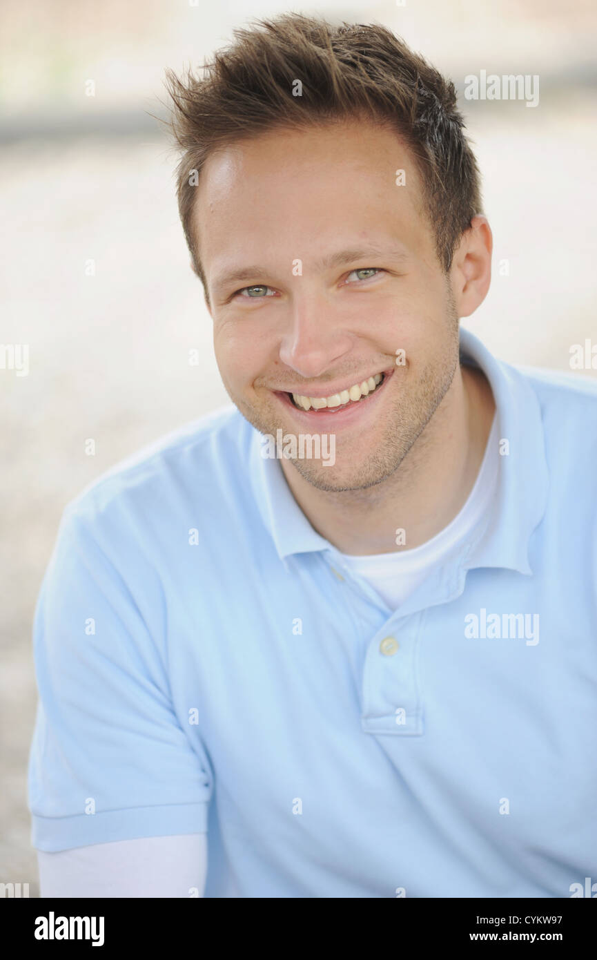 Close up of man’s smiling face Stock Photo - Alamy