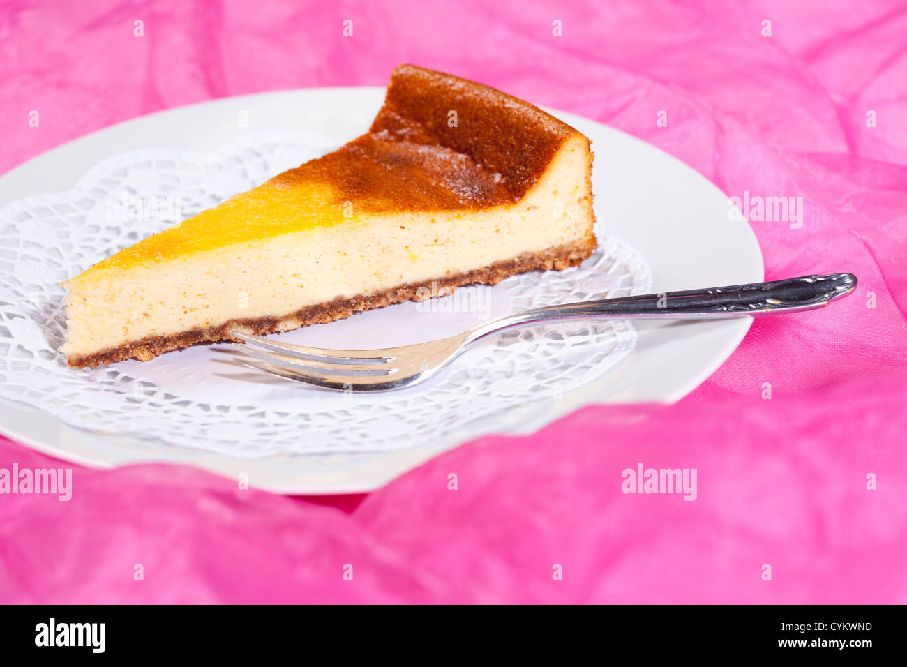 Plate of cheesecake Stock Photo - Alamy