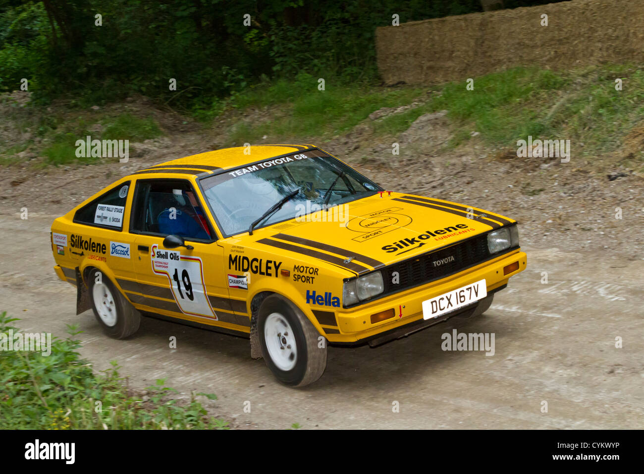 1979 Toyota Corolla 1.6 GT Coupe with driver John Midgley on the rally ...