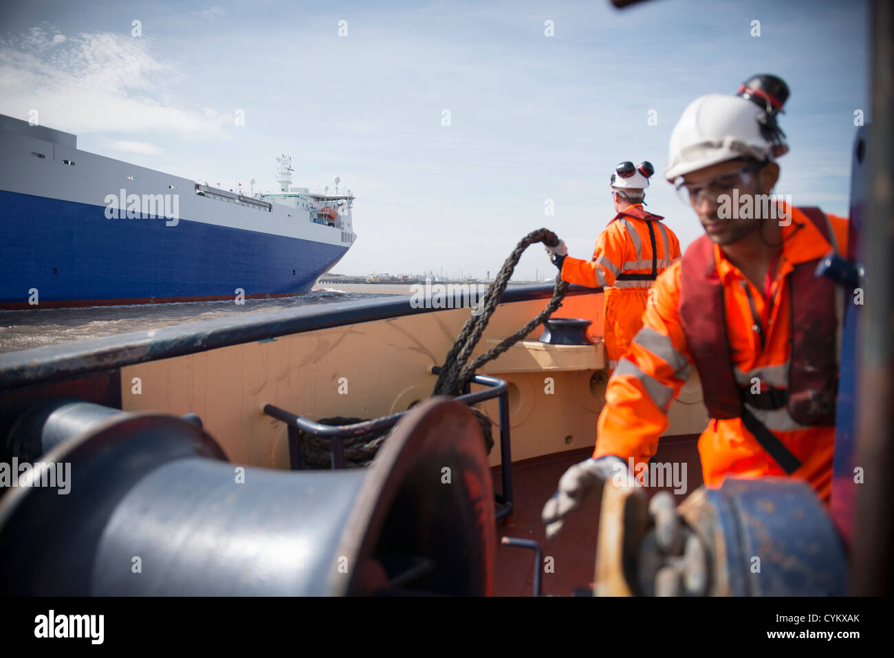 Tugboat crewman hi-res stock photography and images - Alamy