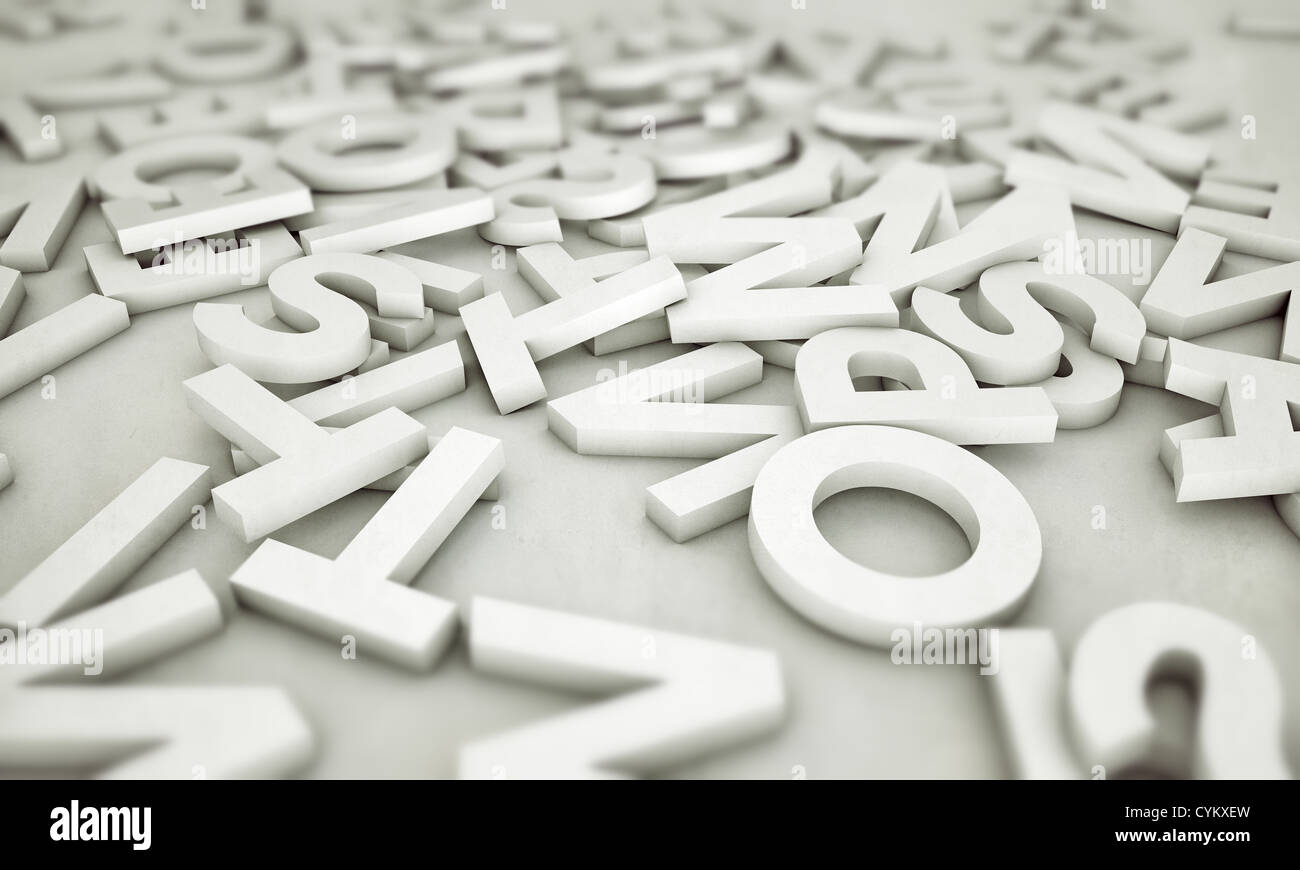 white letters isolated on white background Stock Photo - Alamy