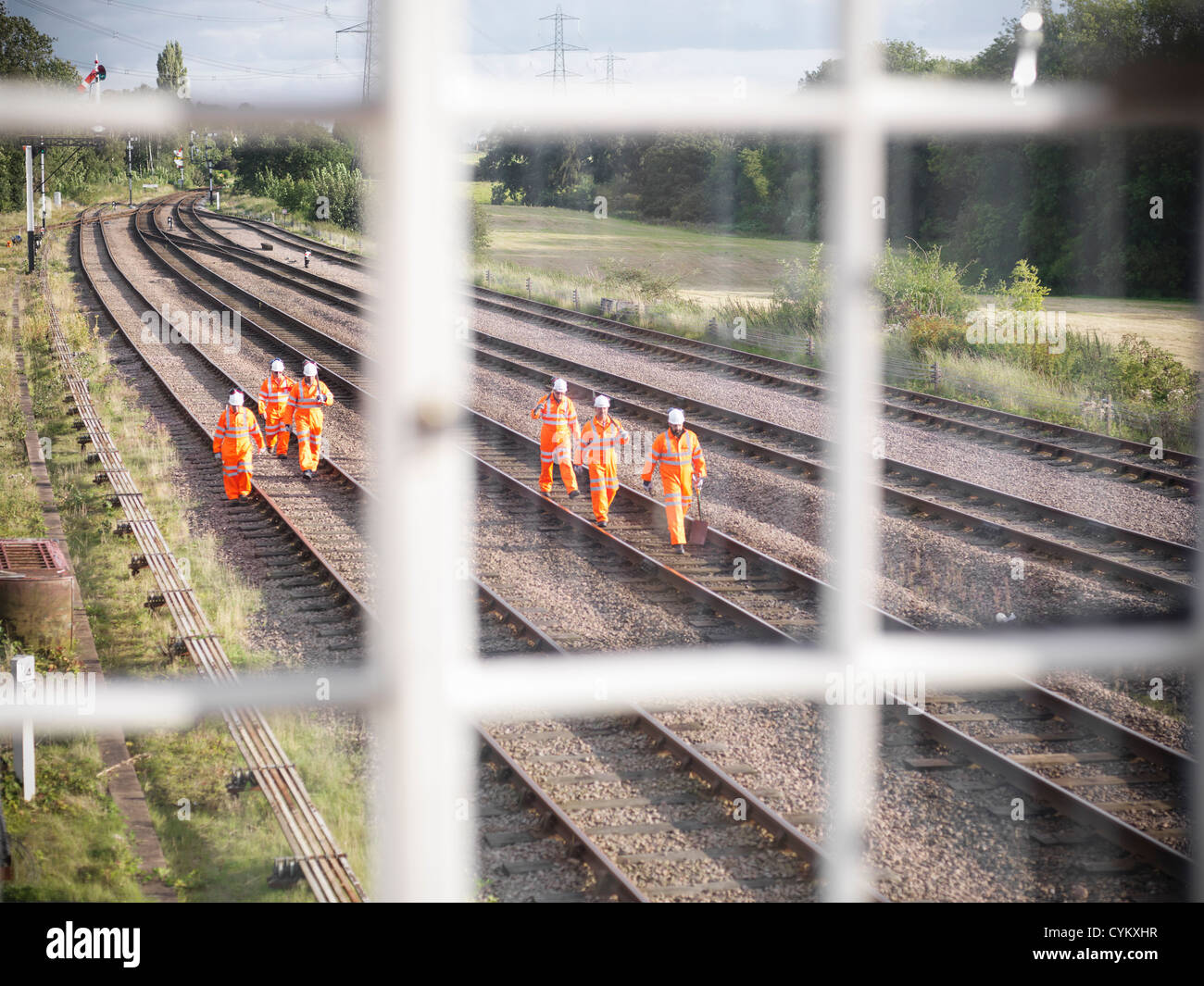 Man walking on railway track hi-res stock photography and images - Alamy