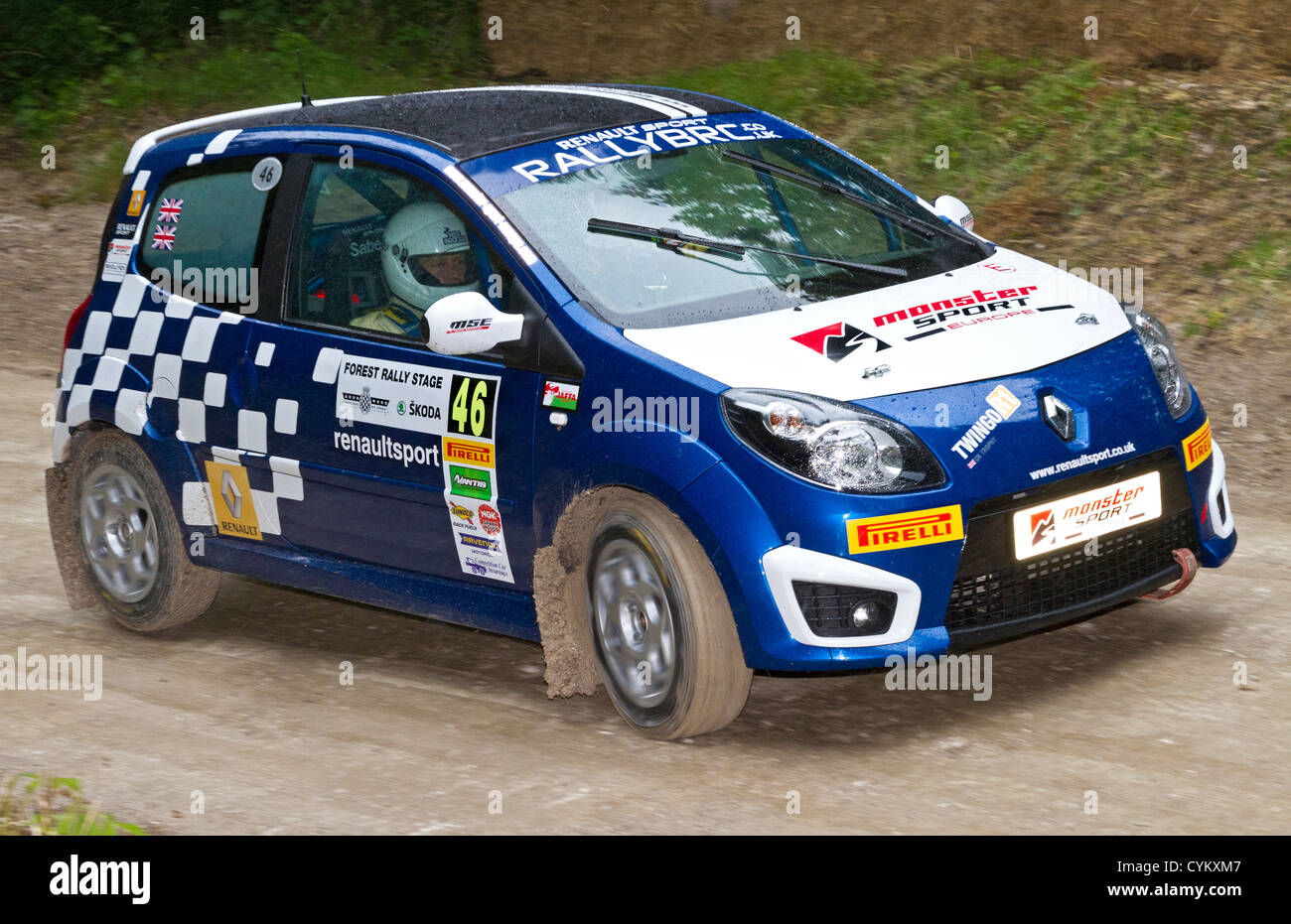 2011 Renault Twingo R1 with driver Garry Pearson on the rally stage at ...