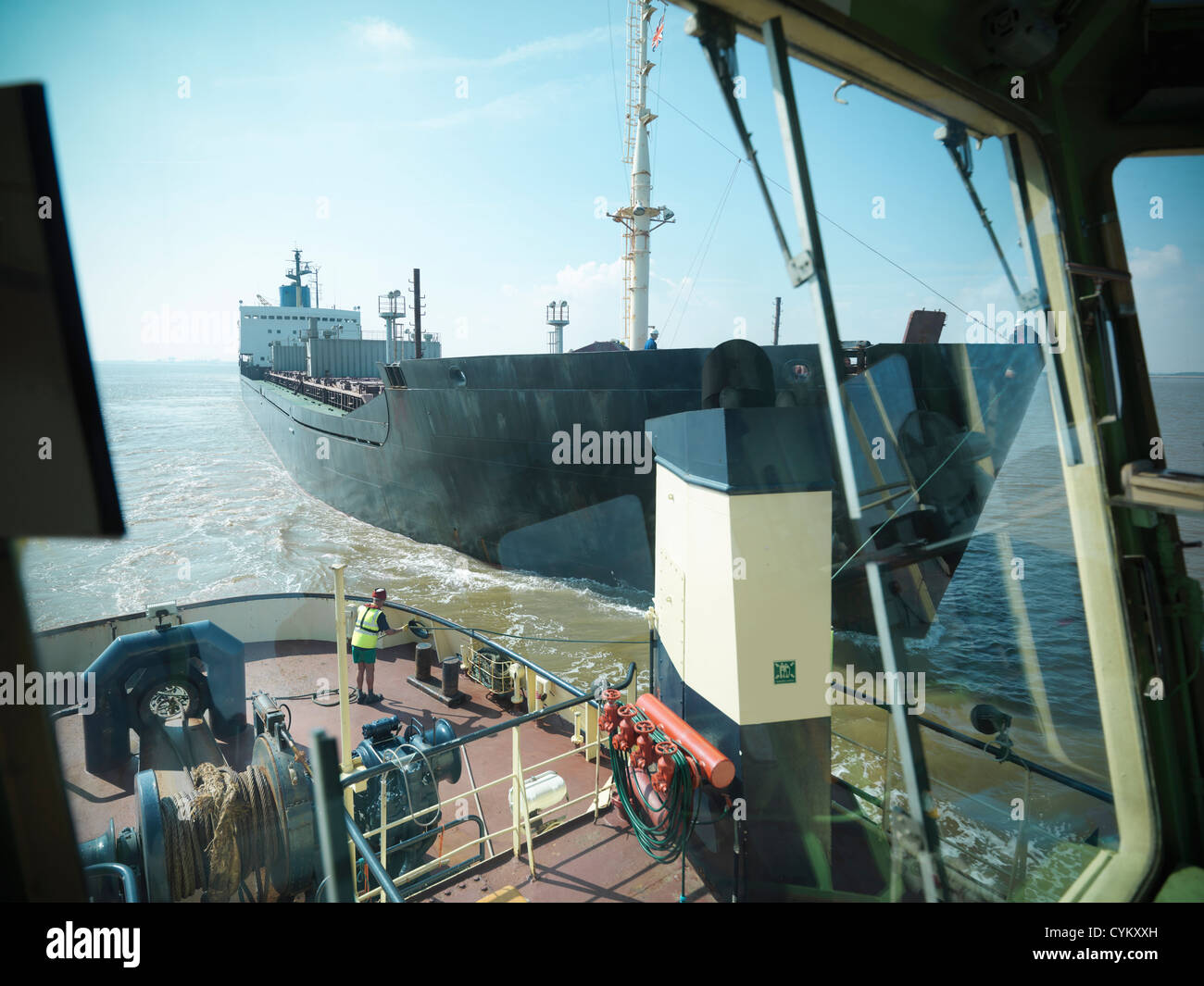 Bridge of container ship hi-res stock photography and images - Alamy