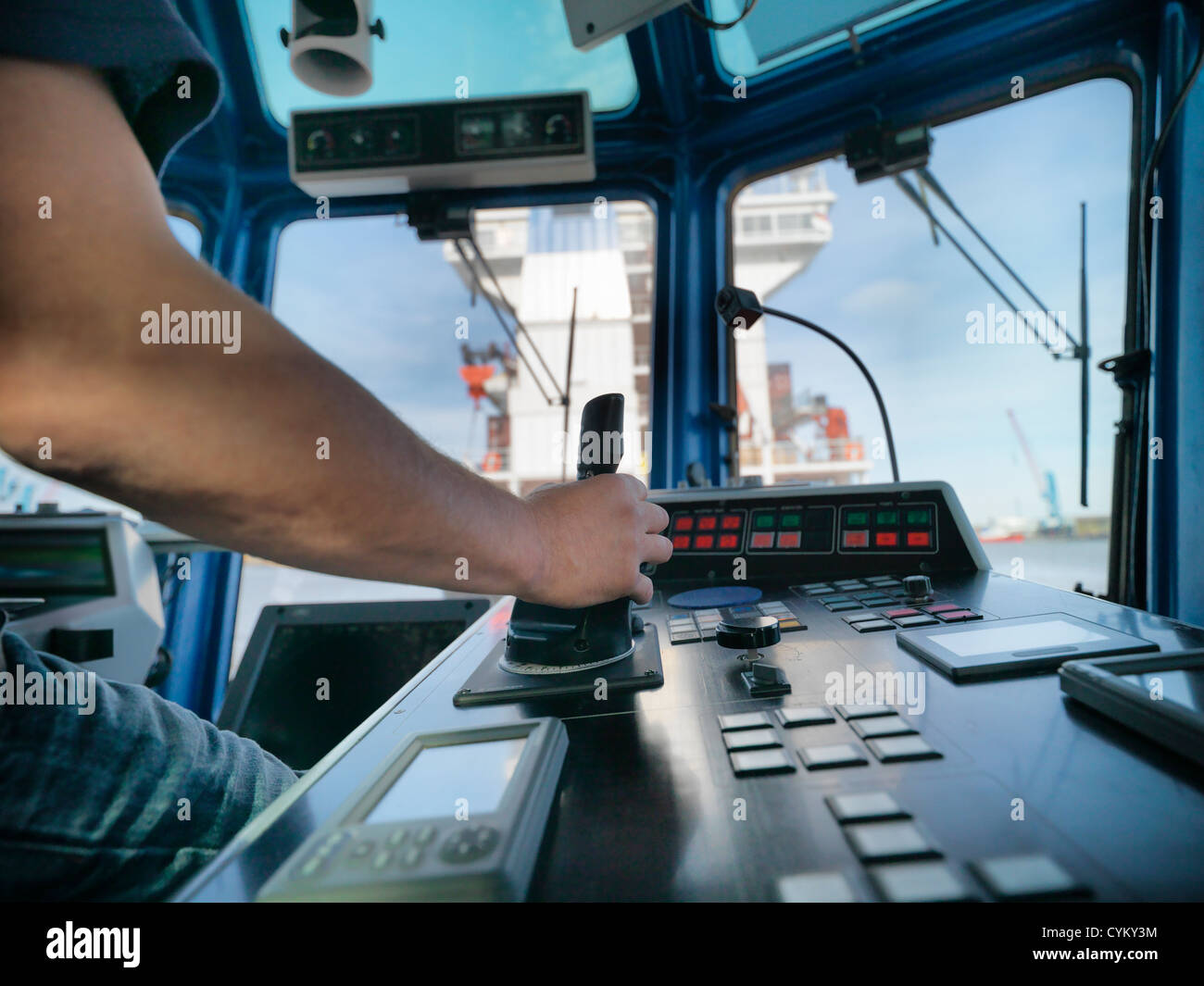 Ship captain steering boat hi-res stock photography and images - Alamy