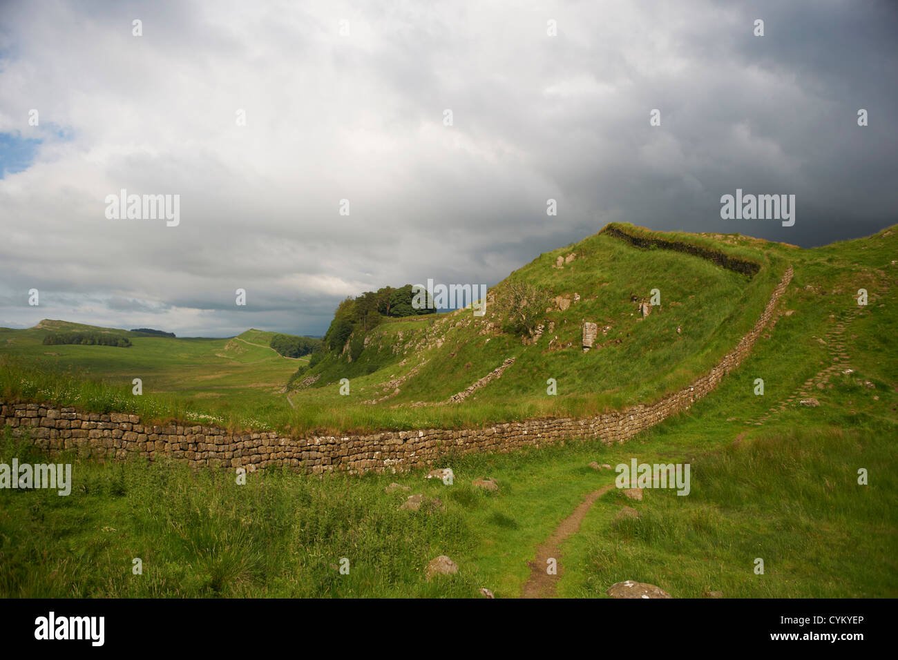 Stone walls in rural field Stock Photo - Alamy