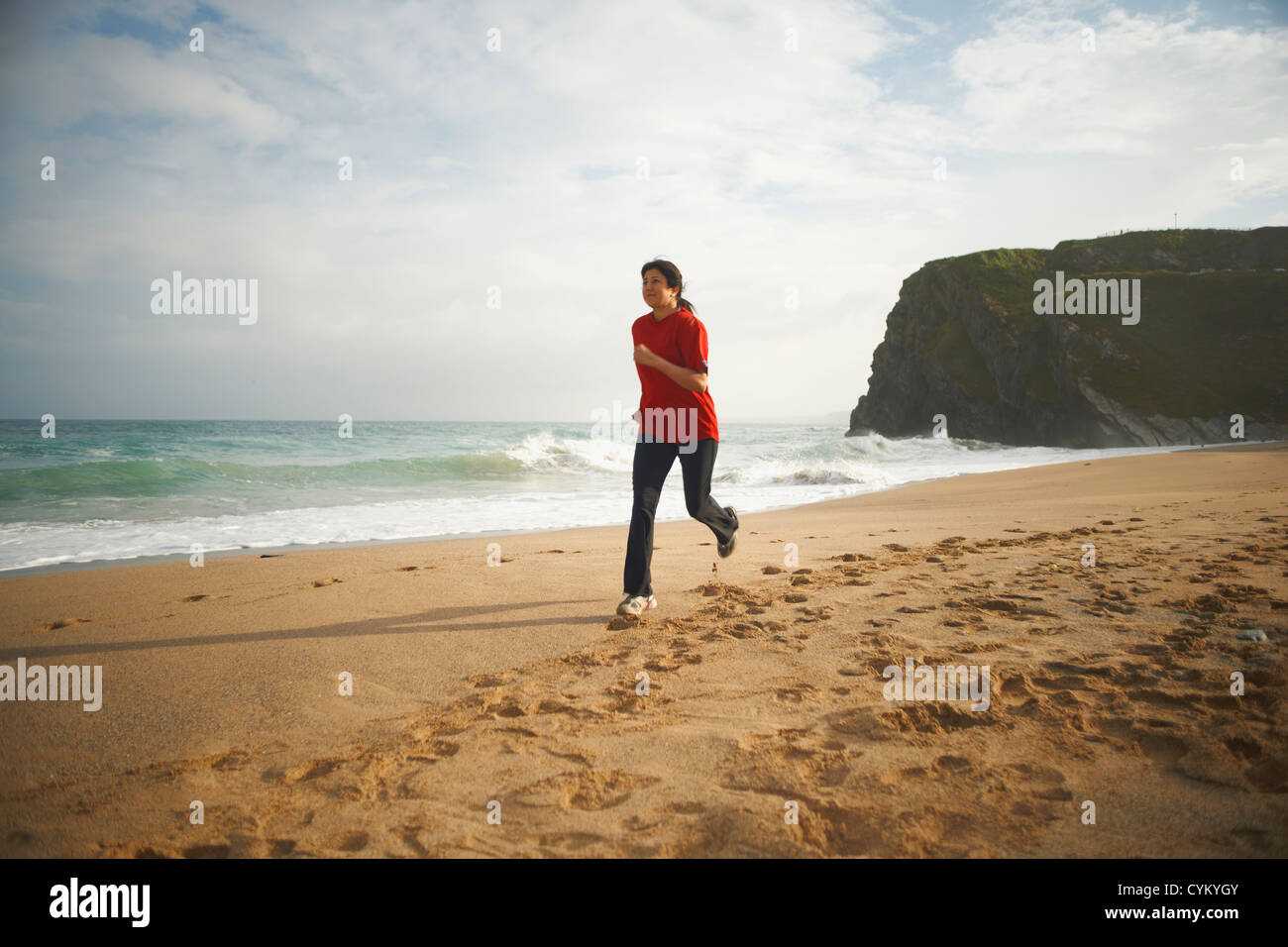 Indian lady beach running hi-res stock photography and images - Alamy