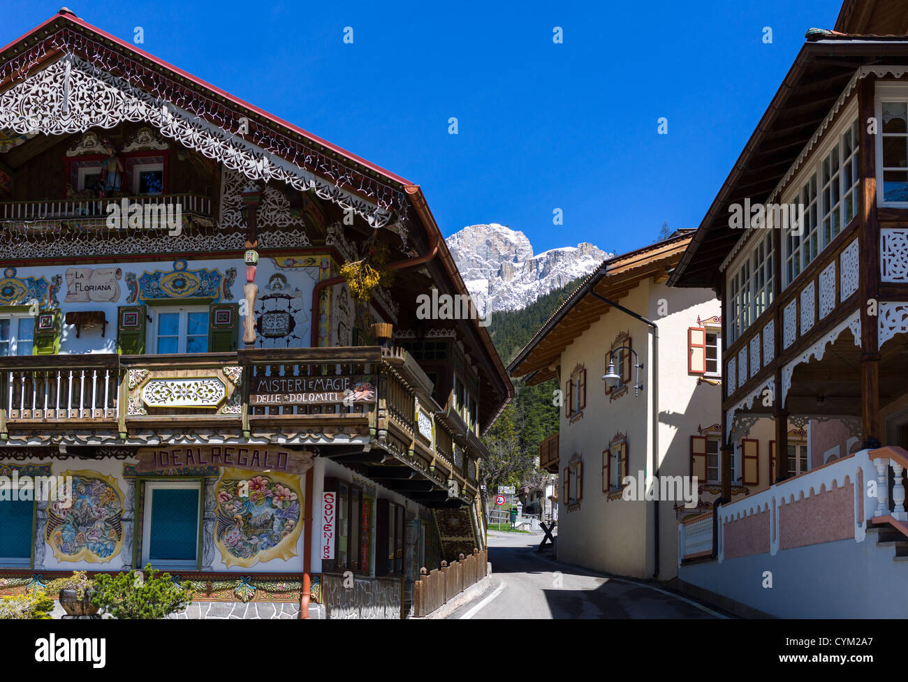 Italy, Dolomites, Trentino Alto Adige, Canazei, traditional fully ...