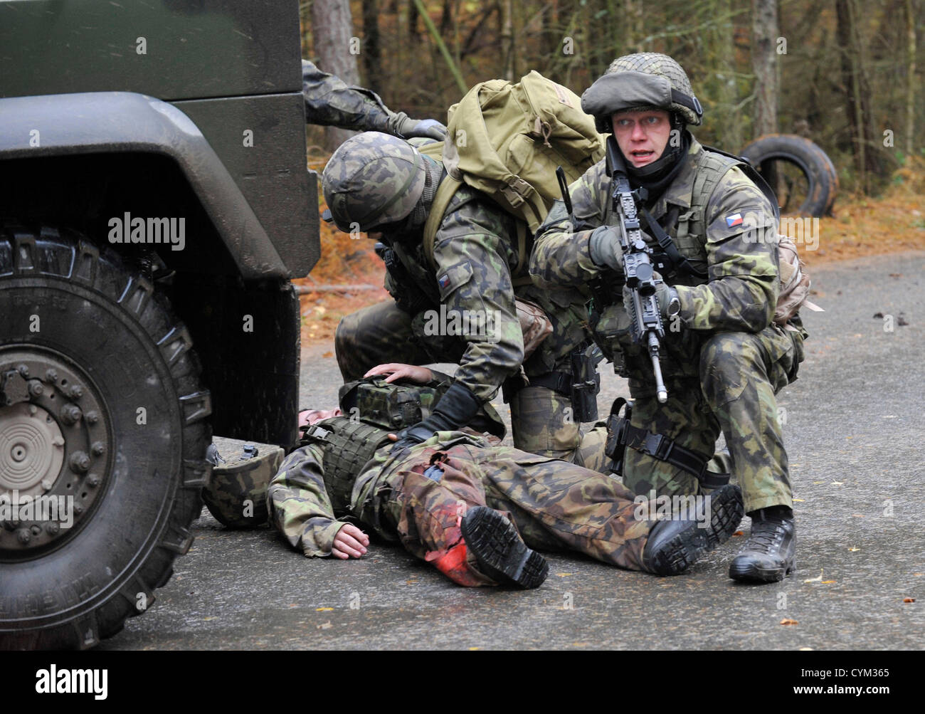 Military training of Task Force in the military area Libava in Libava ...
