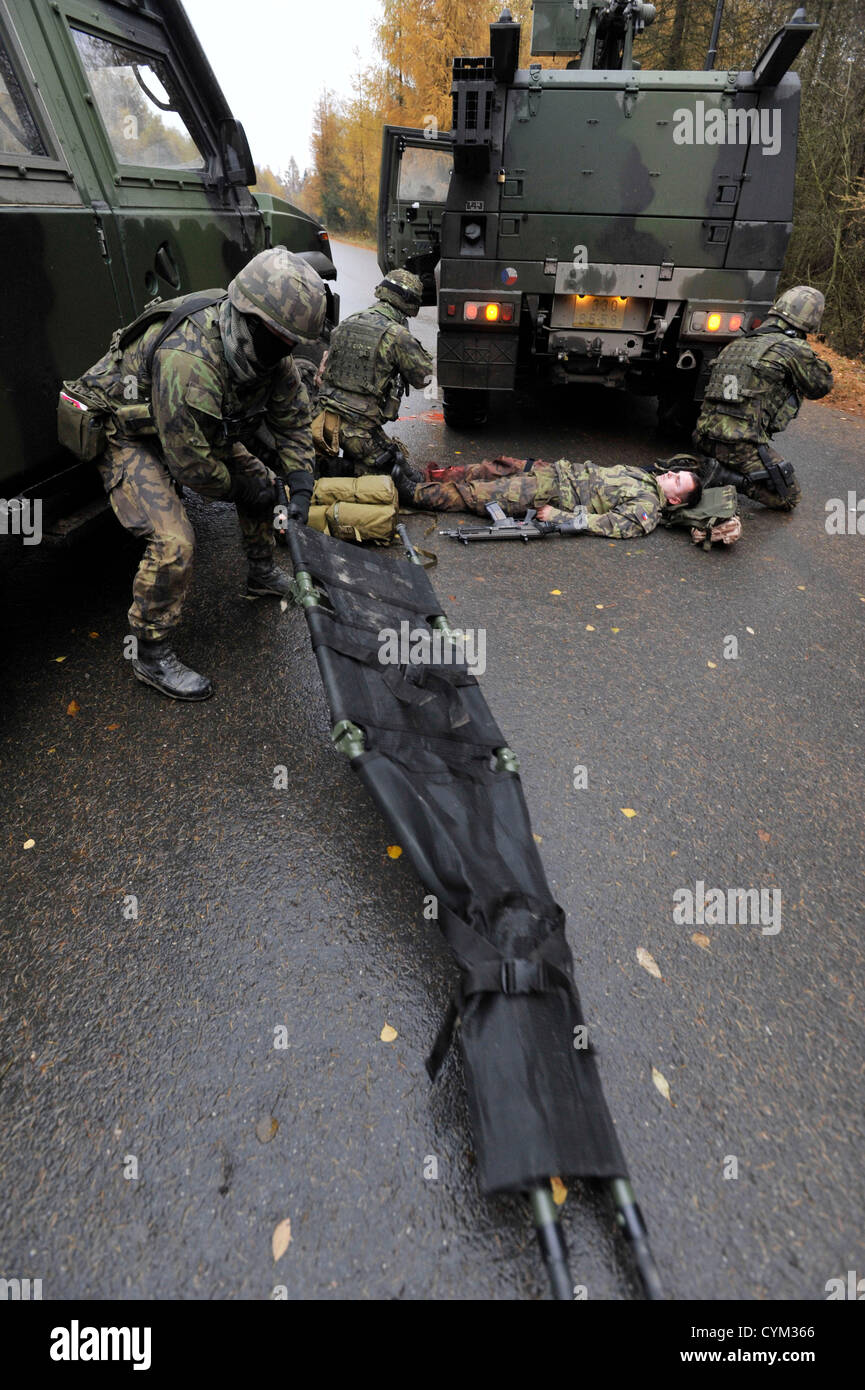 Military training of Task Force in the military area Libava in Libava ...