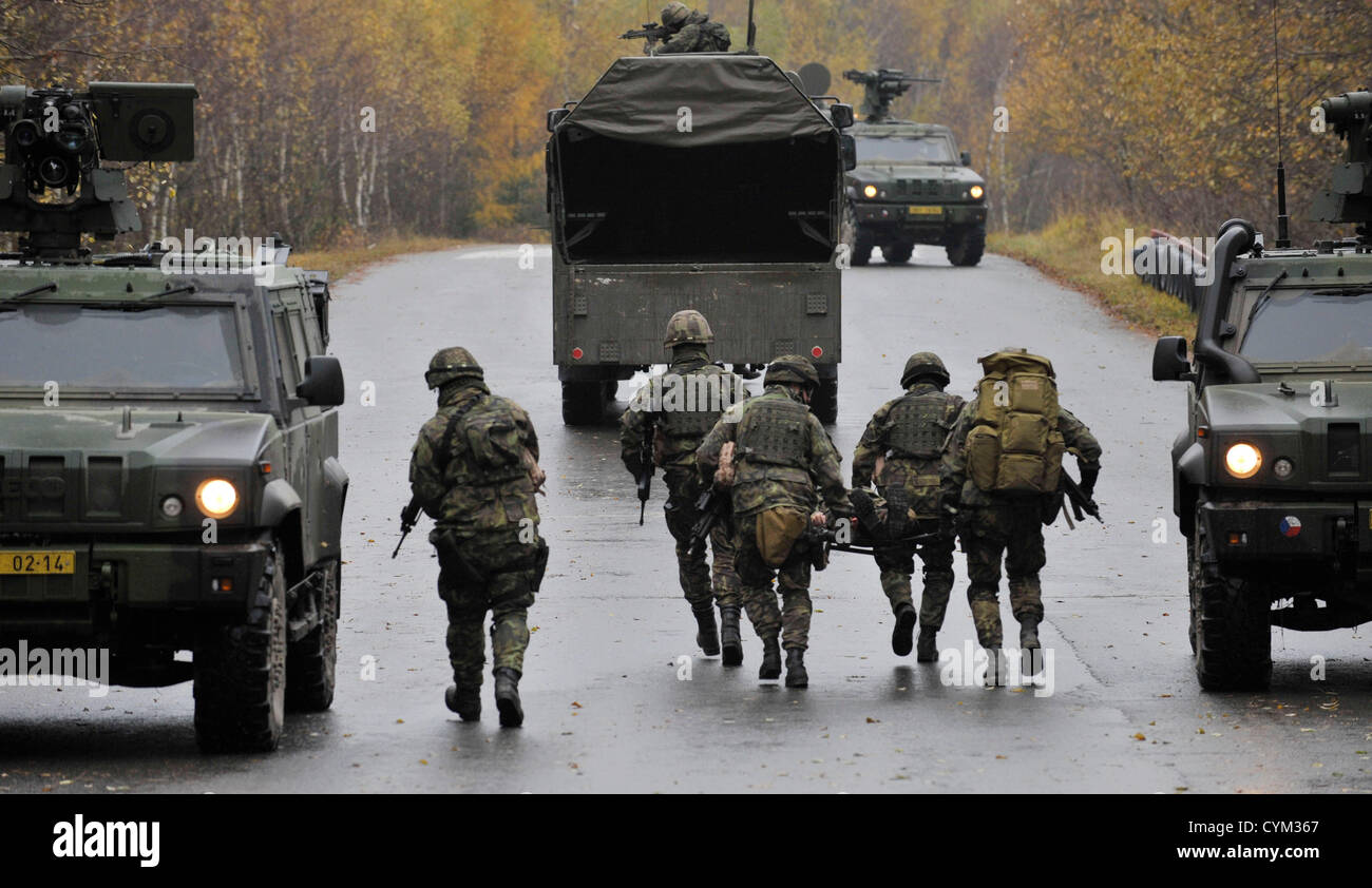 Military training of Task Force in the military area Libava in Libava ...