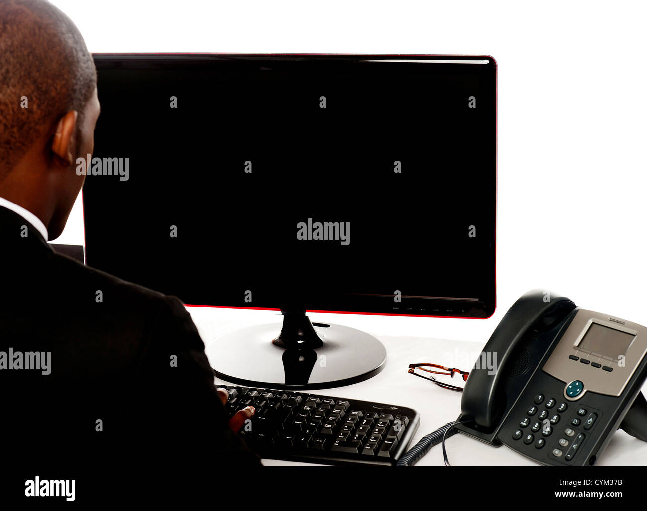 Employee working isolated on white background hi-res stock photography ...